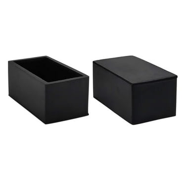 16 Pcs Rectangle Rubber Chair Leg Covers, Black Chair Leg Caps ...