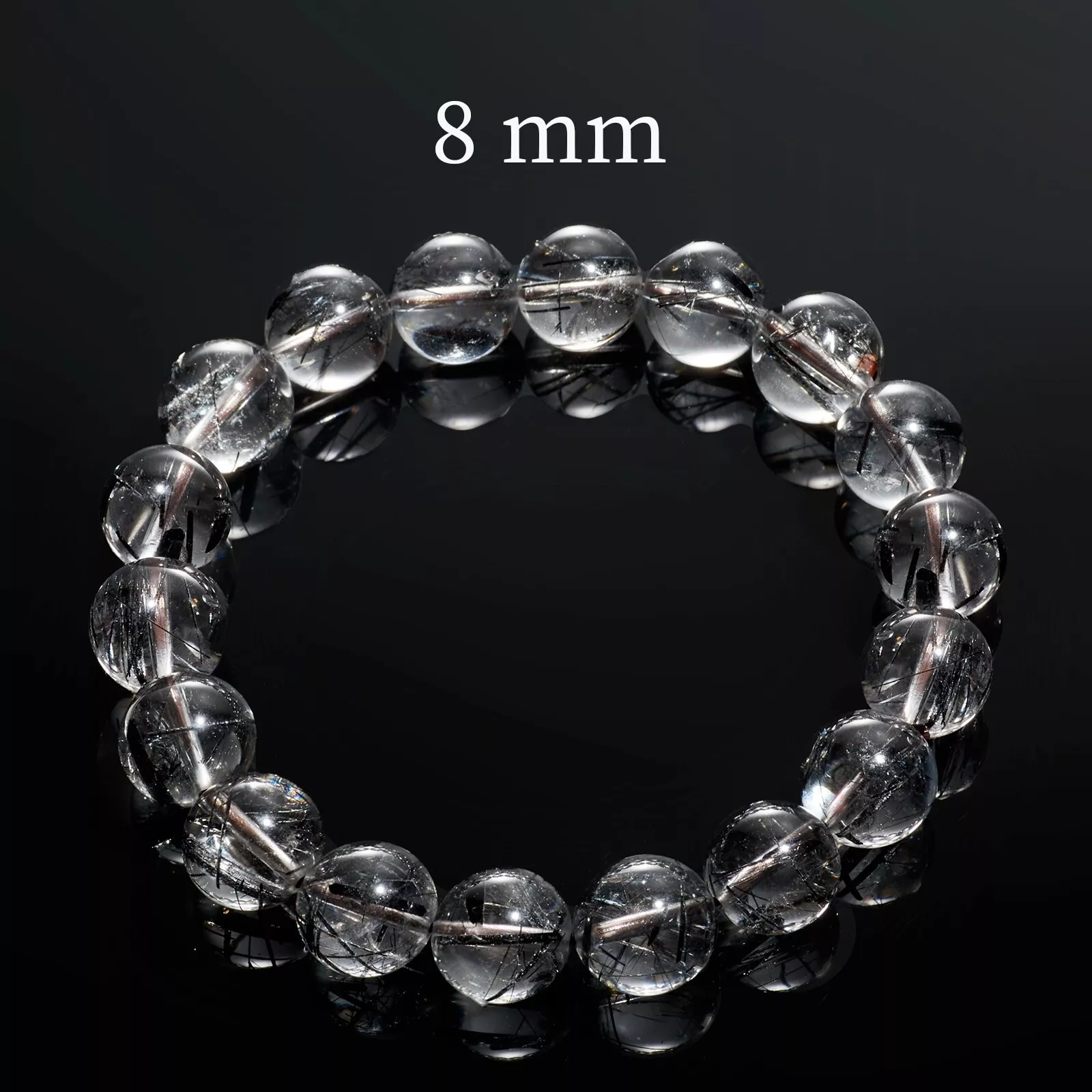 Flyshop Jewelry Natural Black Rutilated Quartz Crystal Bracelet, Coarse ...