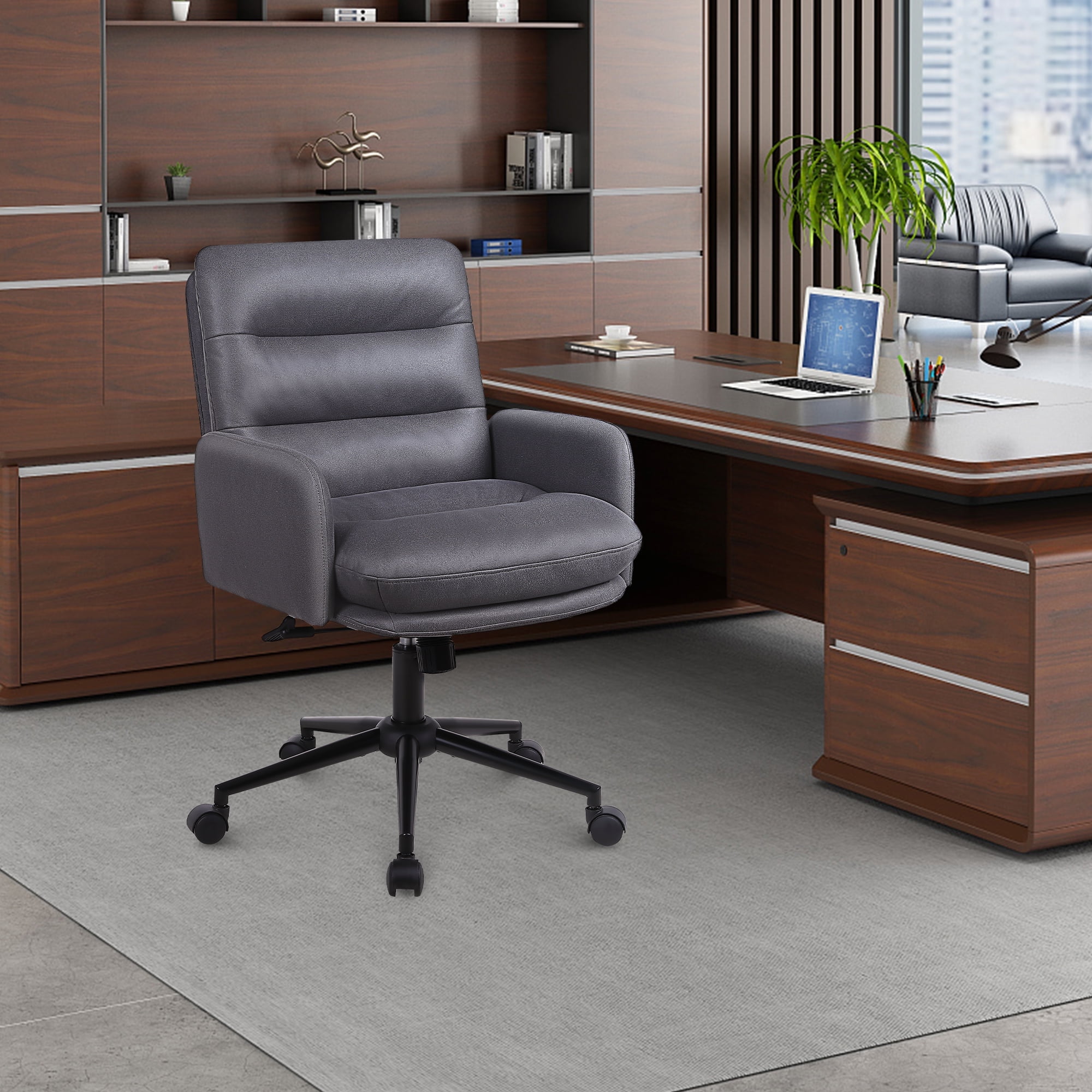 Flysky Ergonomic Office Chair, Mid Back, Adjustable, Rolling Casters ...