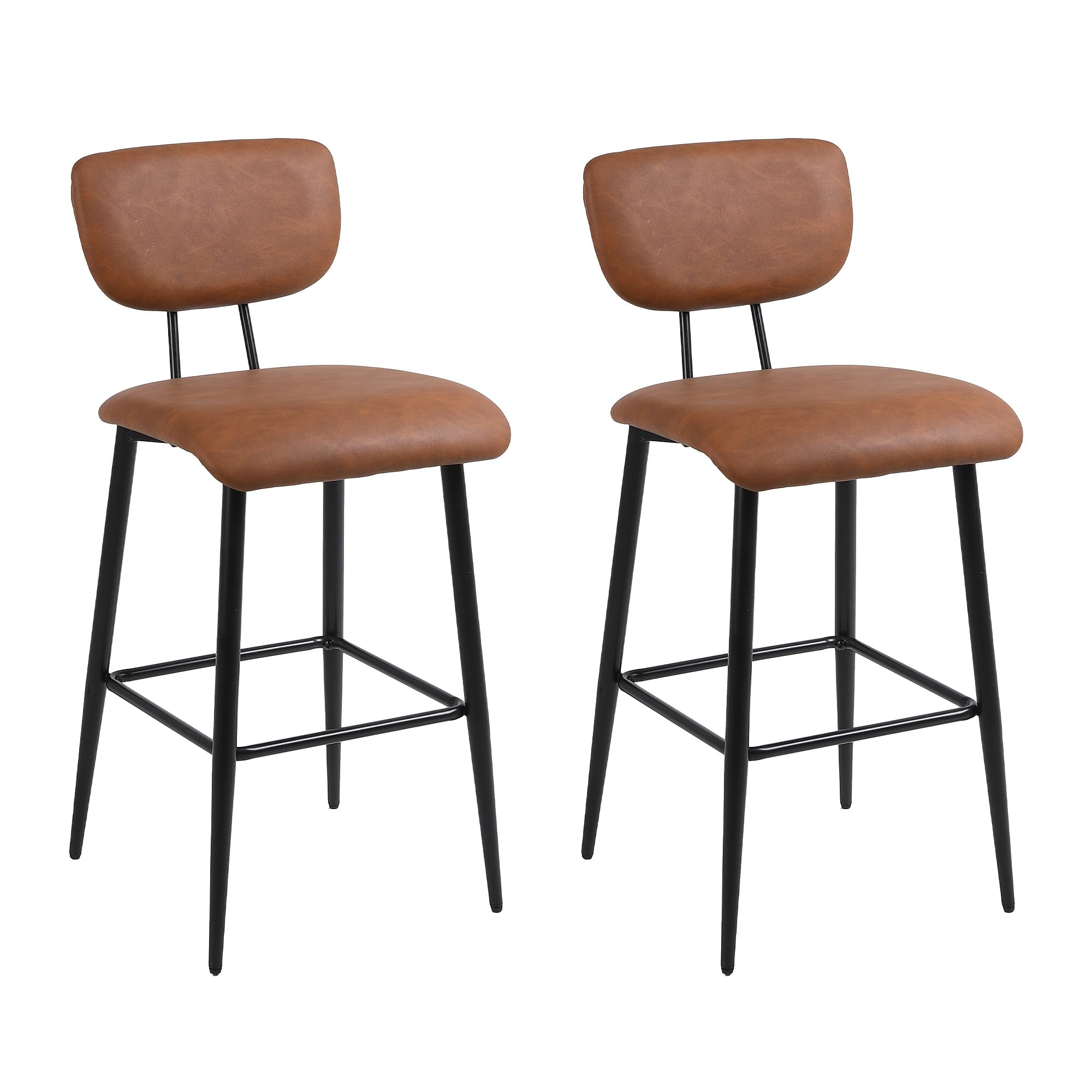 Flysky Bar Stools Set of 2, Modern Breakfast Stools Pub Chairs with ...