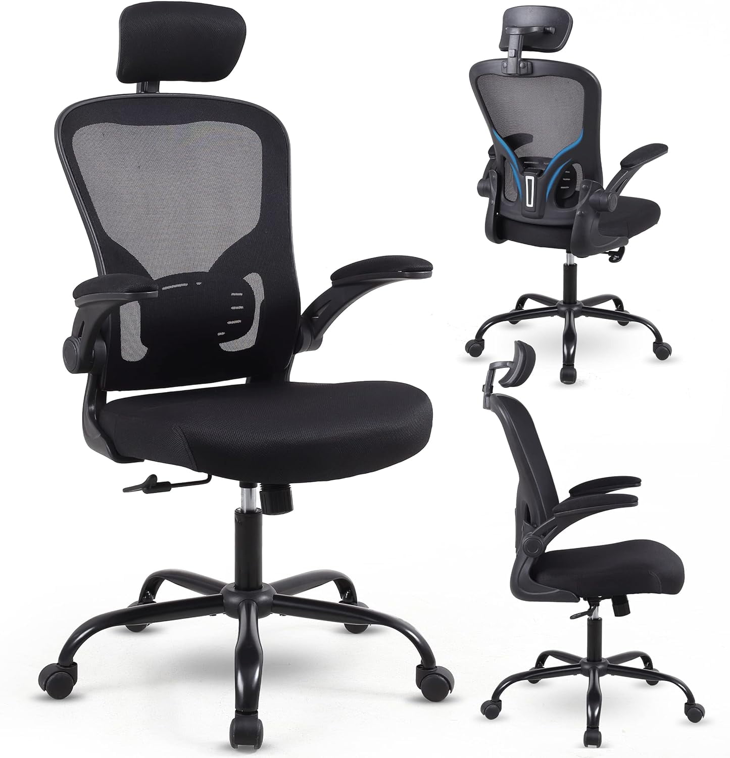 Flysky Ergonomic Office Desk Chair Breathable Mesh Swivel Computer ...