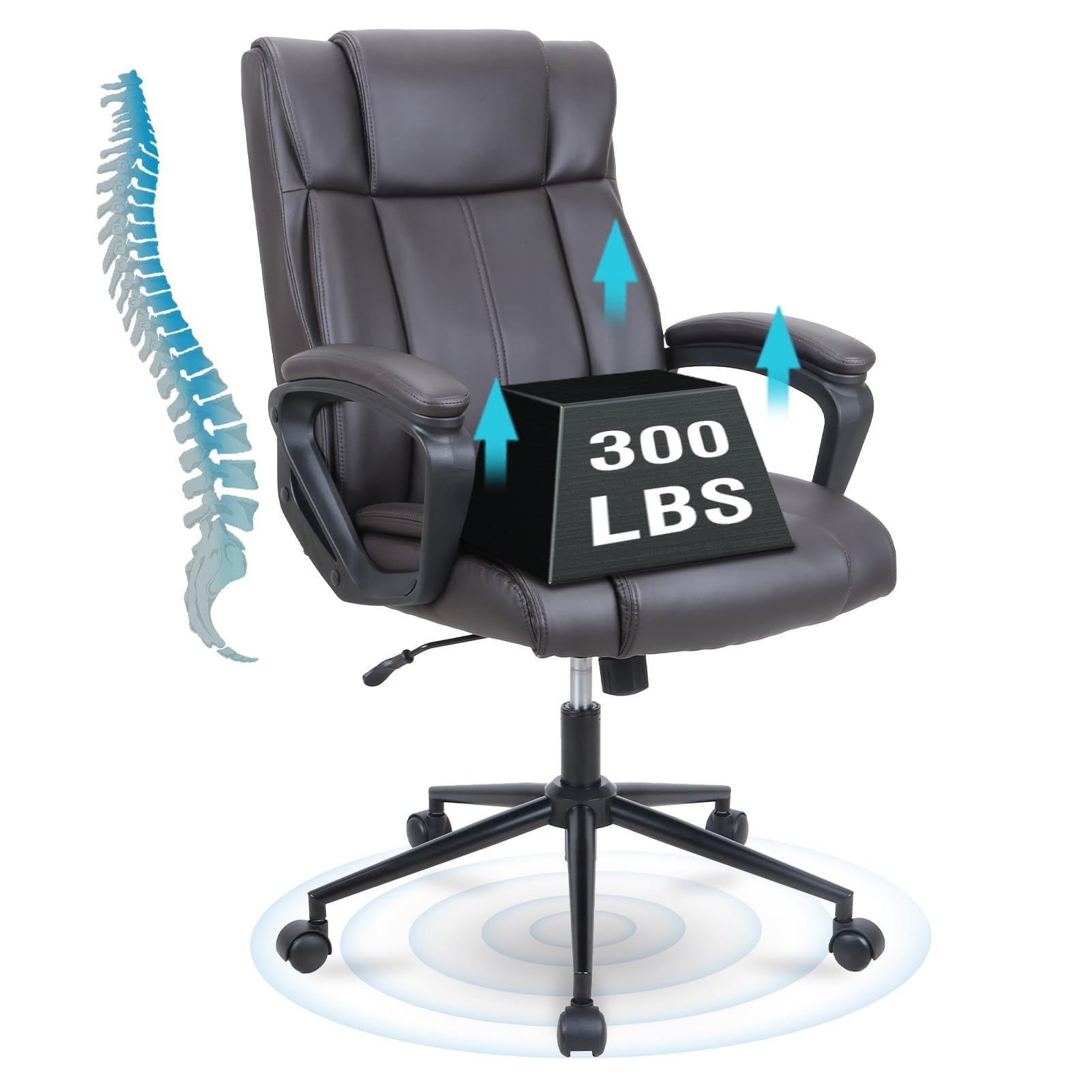 Flysky Executive Office Chair, Ergonomic Home Office Desk Chair with ...