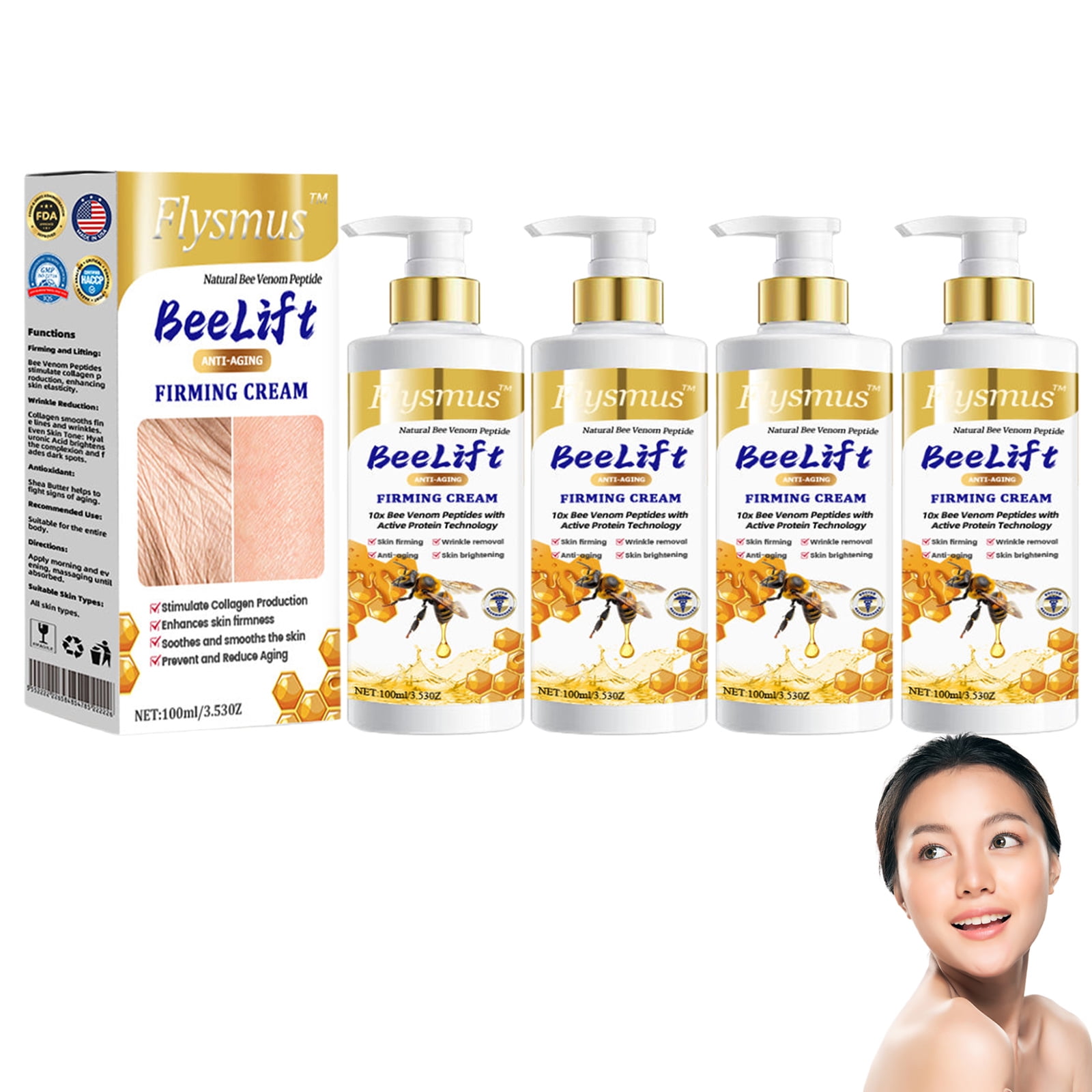 Flysmus Honey Extract Firming Body Cream, 24 Hour Moisturizing Lotion ...