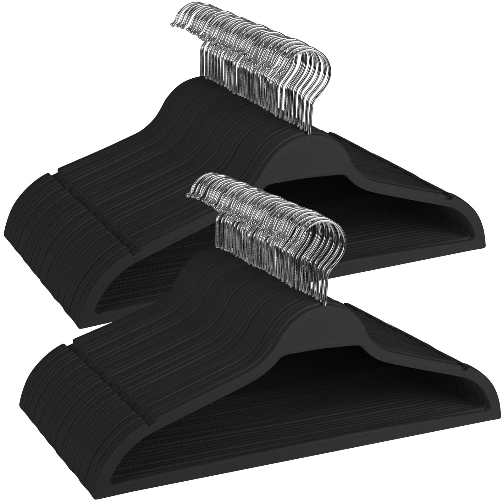 Flysums Heavy Duty Plastic Hangers, 50 Pack Rubber Coating Non Slip ...
