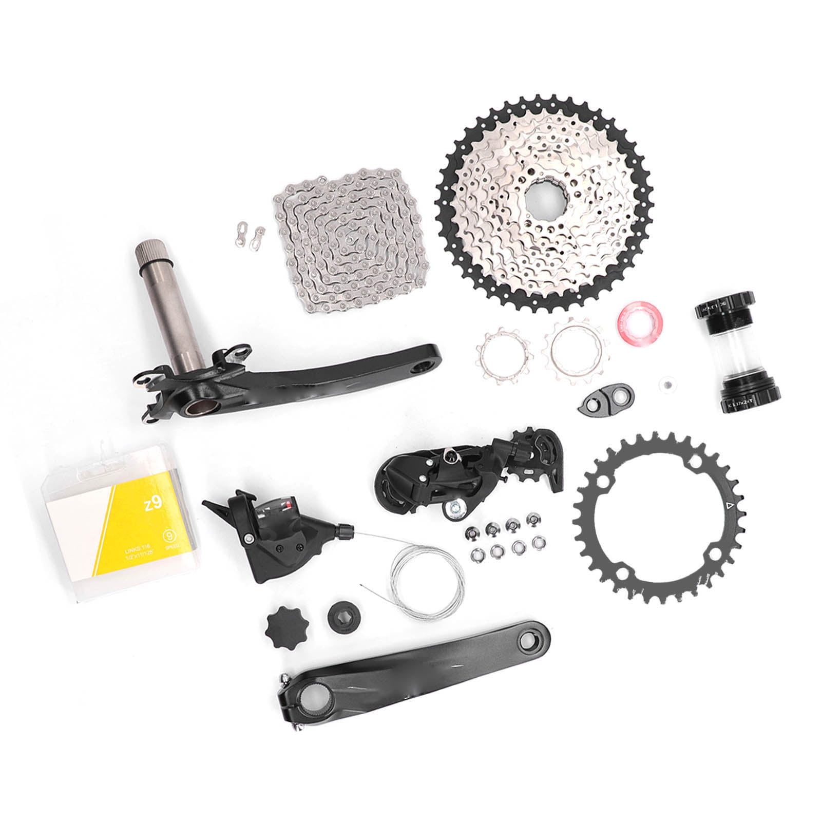 Flywheel Bike Shift Kit, Multi Layer Electroplating 9 Speed Groupset ...
