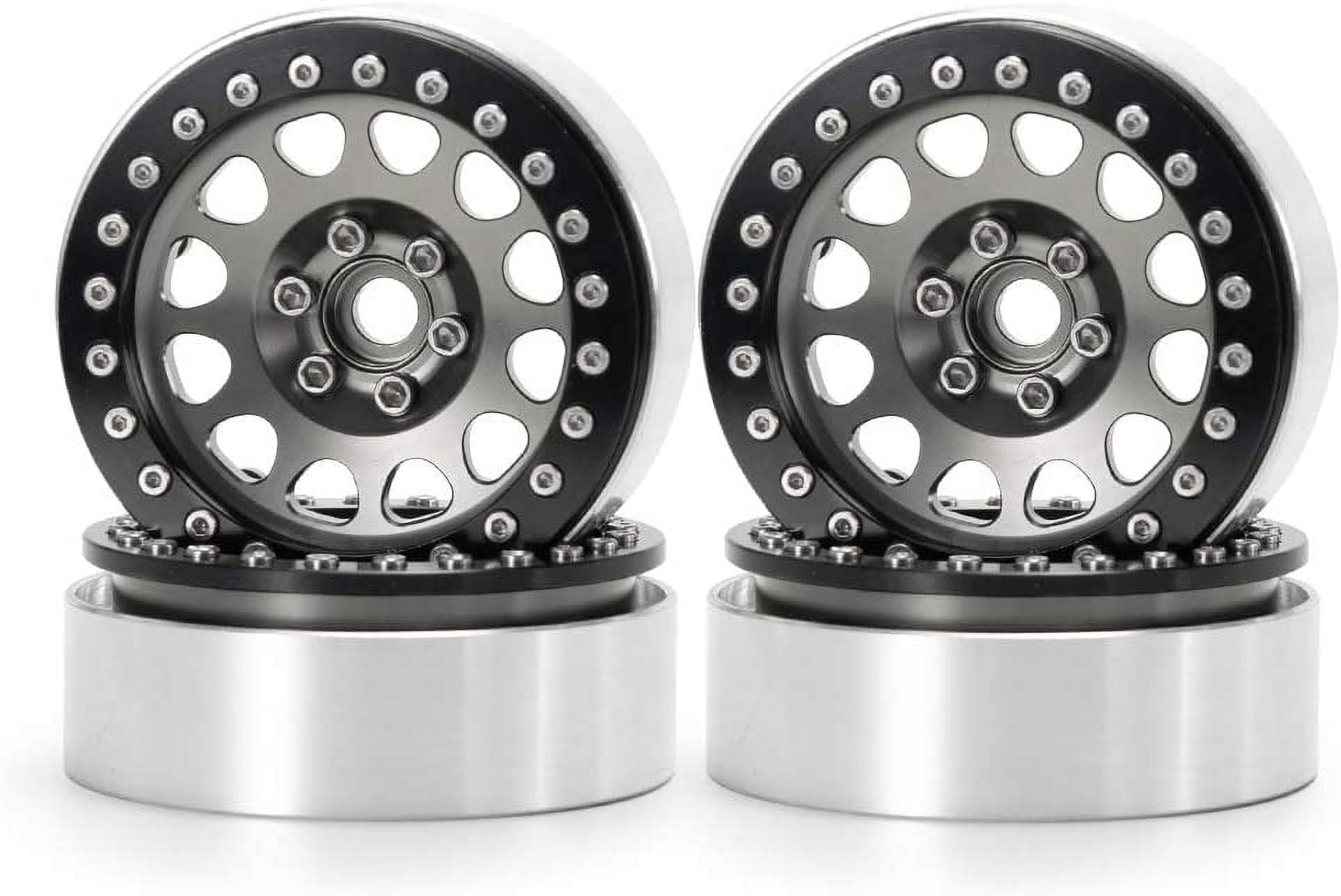 Flyxm 4PCS Aluminum 2.2" Beadlock Wheels Rims for 1/10 RC Rock Crawler ...