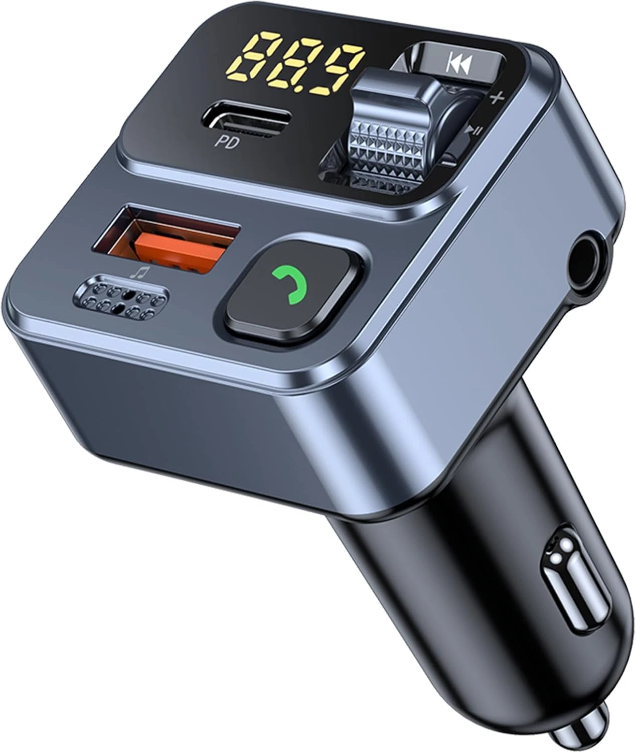 Fm Transmitter Bluetooth Car Adapter With Hands-Free Calling & 42W Type ...