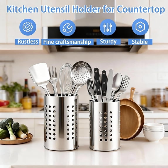 Fmbmuo 2 Pack Stainless Steel Kitchen Utensil Organizer Drying Rack ...