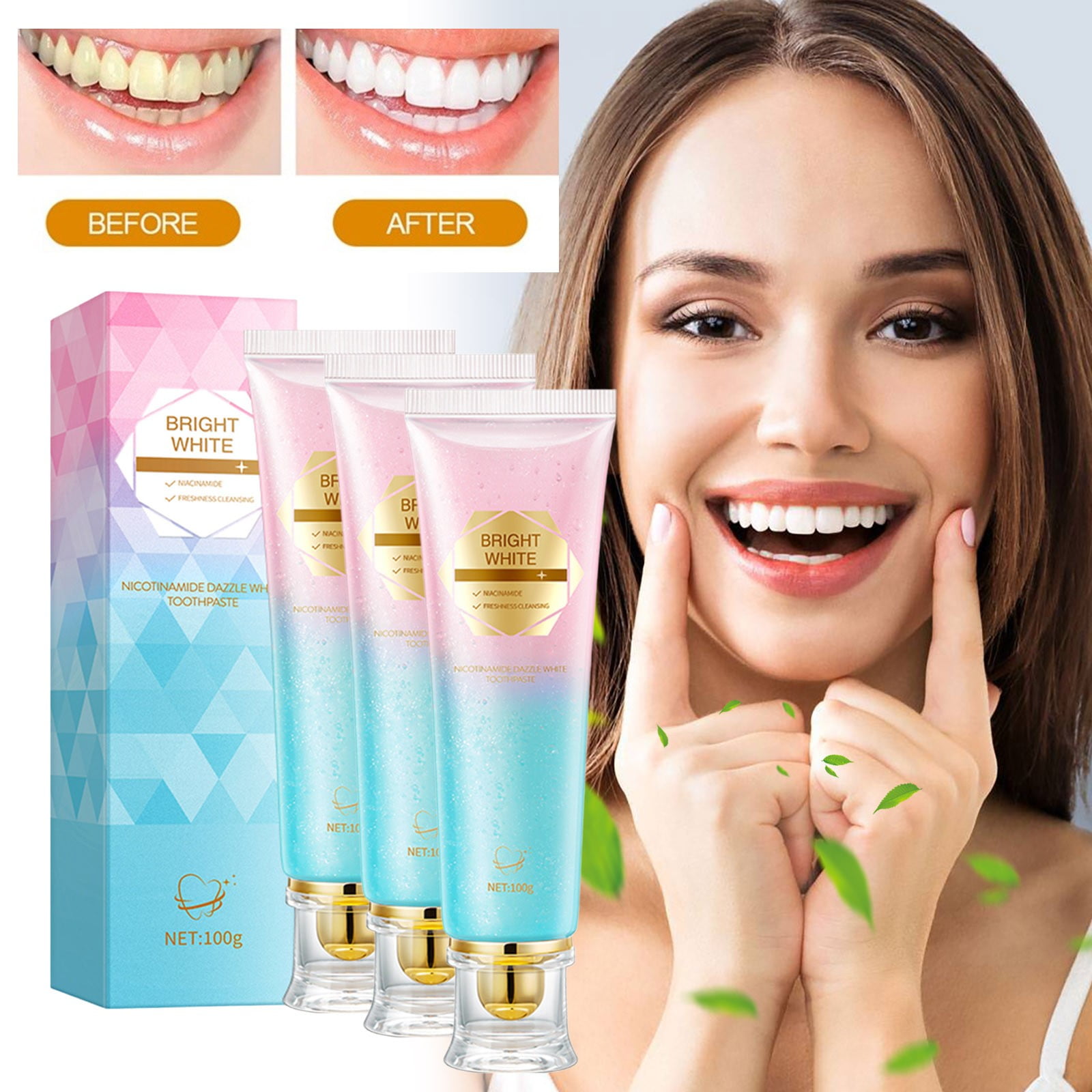 Fmbmuo 3pc Whitening Toothpaste with Niacinamide - Powerful Stain ...
