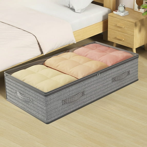 Fmbmuo Under Bed Storage Bag Organizer Box,Foldable with Sturdy Zipper ...