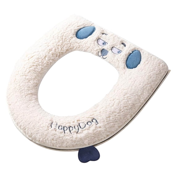 Fmbmuo Cute Puppy Design Toilet Seat Cover,Thickened Waterproof Winter ...