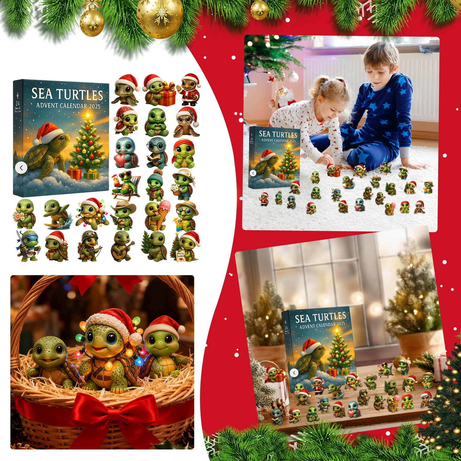 Fmbmuo Decorations Sea Turtle Plastic Advent Calendar 2025, -24 Gifts ...