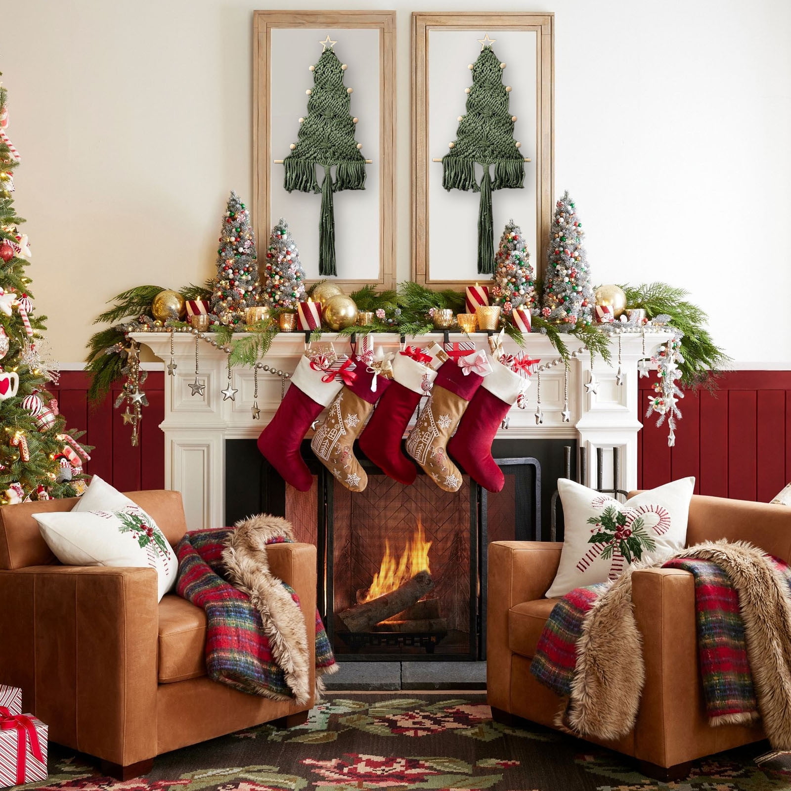 Fmbmuo Diy Craft Christmas Ornaments Handmade Rope-Woven Christmas Tree ...