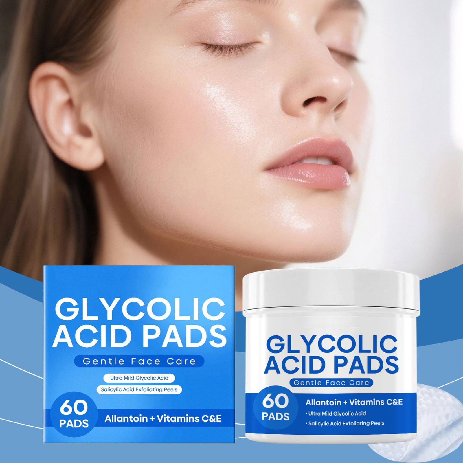 Fmbmuo Exfoliating Cotton Pads,60 Tablet Pack Glycolic Acidic Peeling ...