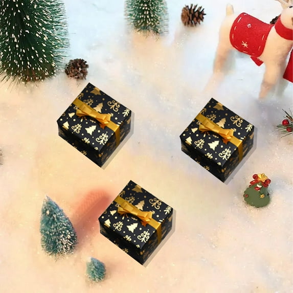 Fmbmuo Glossy Christmas Wrapping Paper Black 10 Pcs Birthday/Gift ...