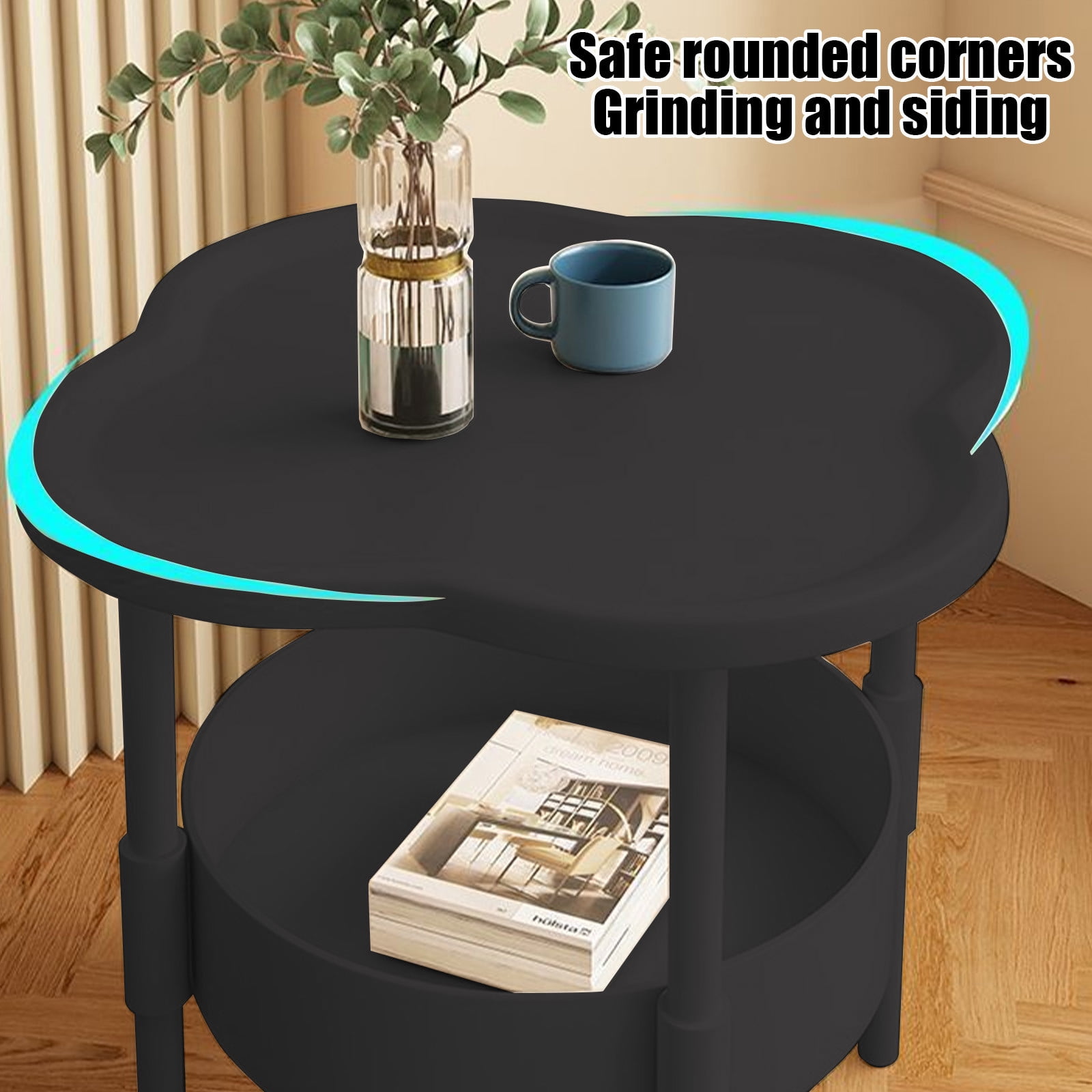 Fmbmuo Modern End Table Side Table Plastic Flower Coffee Table Modern ...
