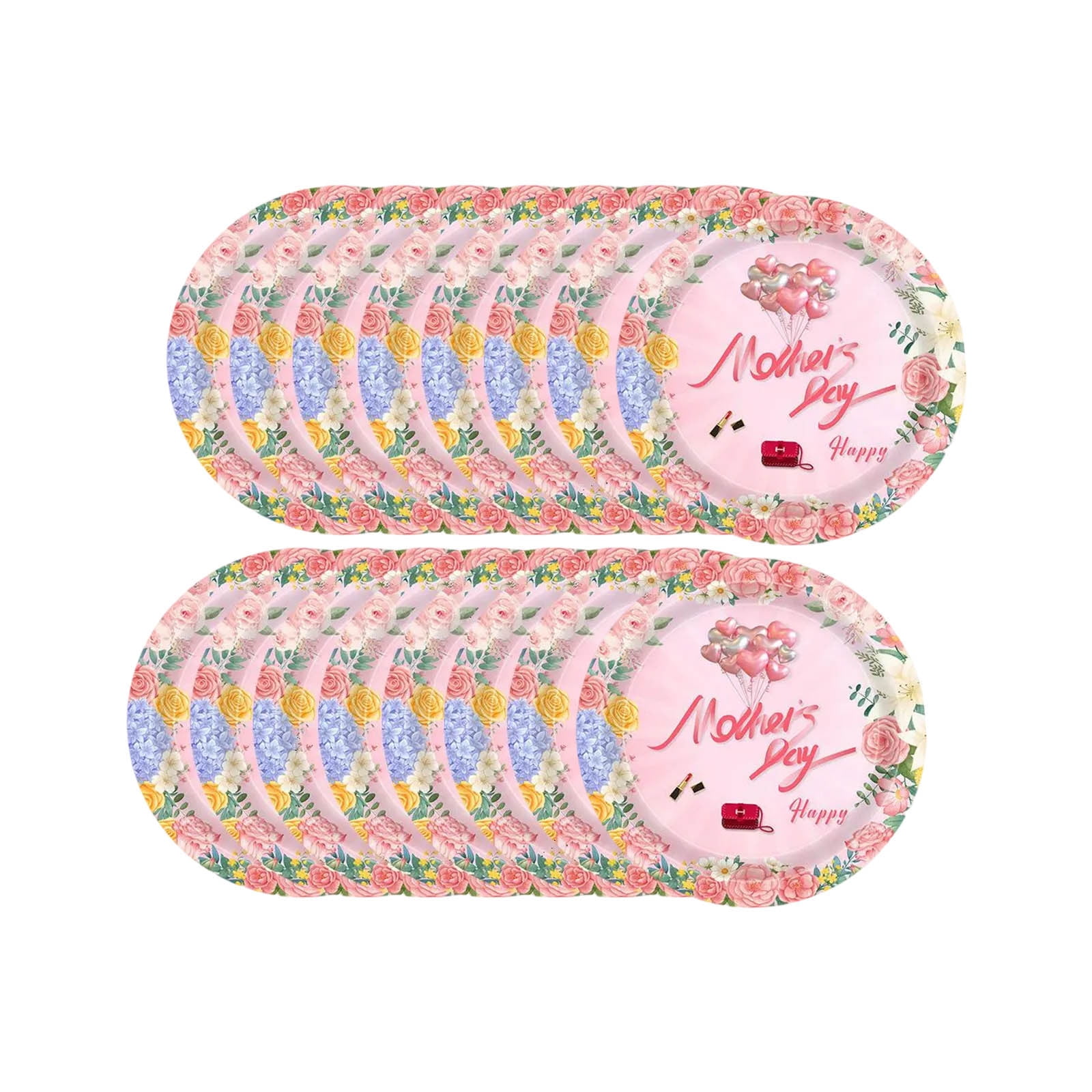 Fmbmuo Premium Mother's Day Paper Plates - 16 Pack 9-inch, Heavy Duty ...