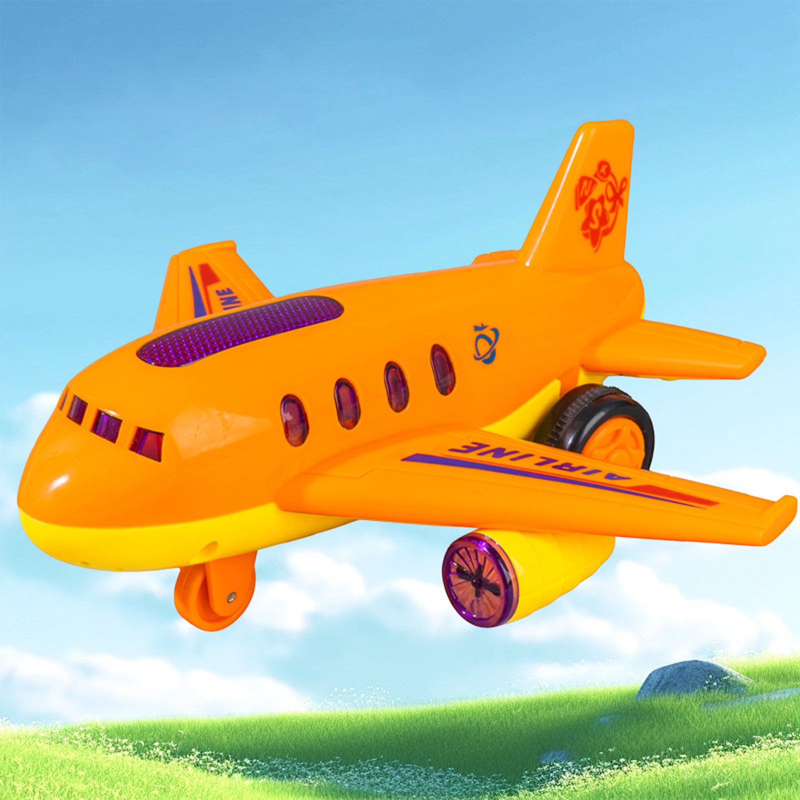 Fmbmuo Puzzle Toy Inertial Flight Plane - Colorful Light Simulation ...