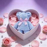 Fmbmuo Soft Hand Towels Valentine's Day Bear Blue Polyester Washcloths ...