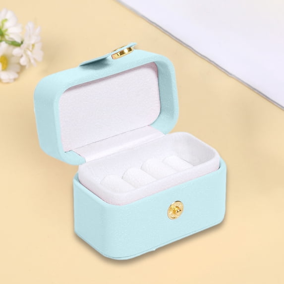 Fmbmuo Travel Jewelry Box Buckle Blue Lockable Valentine's Day Gift ...
