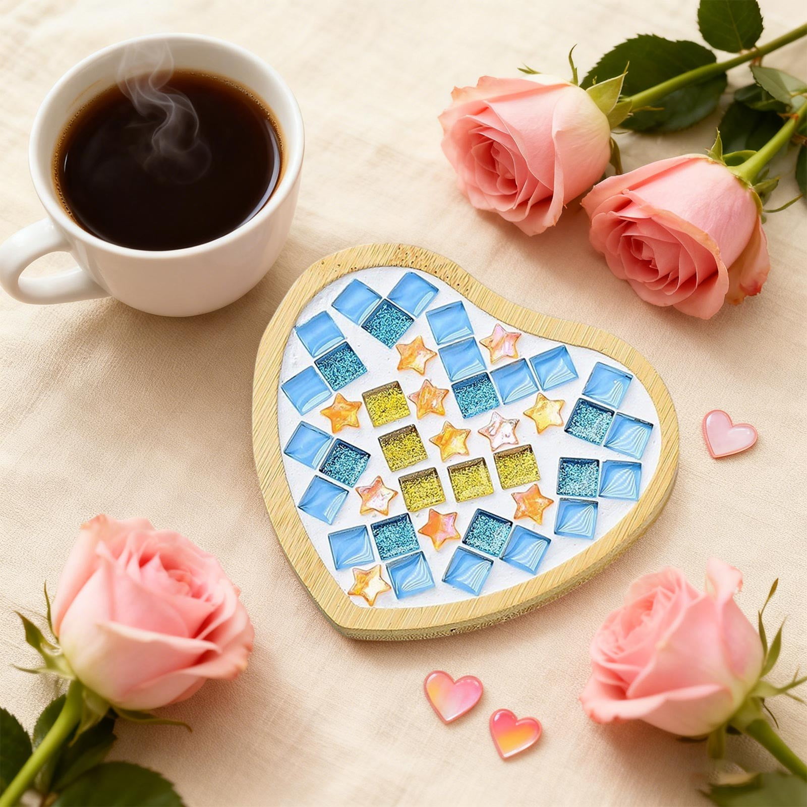Fmbmuo Valentines Day Decor Mosaic Tiles, Valentine's Day Crafts Mosaic ...