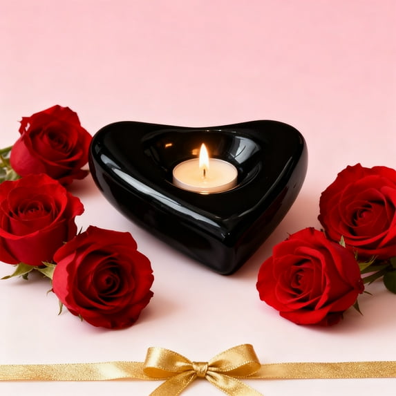 Fmbmuo Valentines Day Decorations Candle Holder,Ceramic Heart Shaped ...