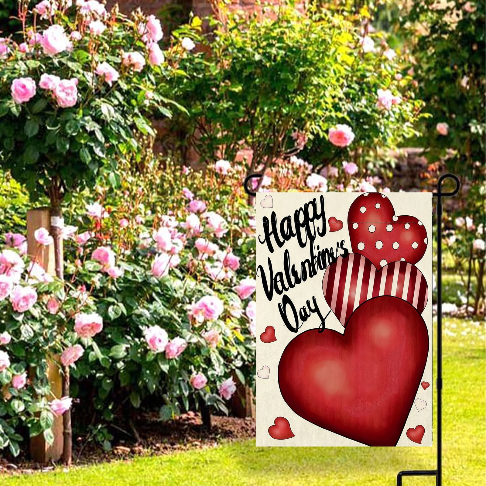 Fmbmuo Valentines Garden Flag Double Sided 12 X 18 In Valentines Day ...