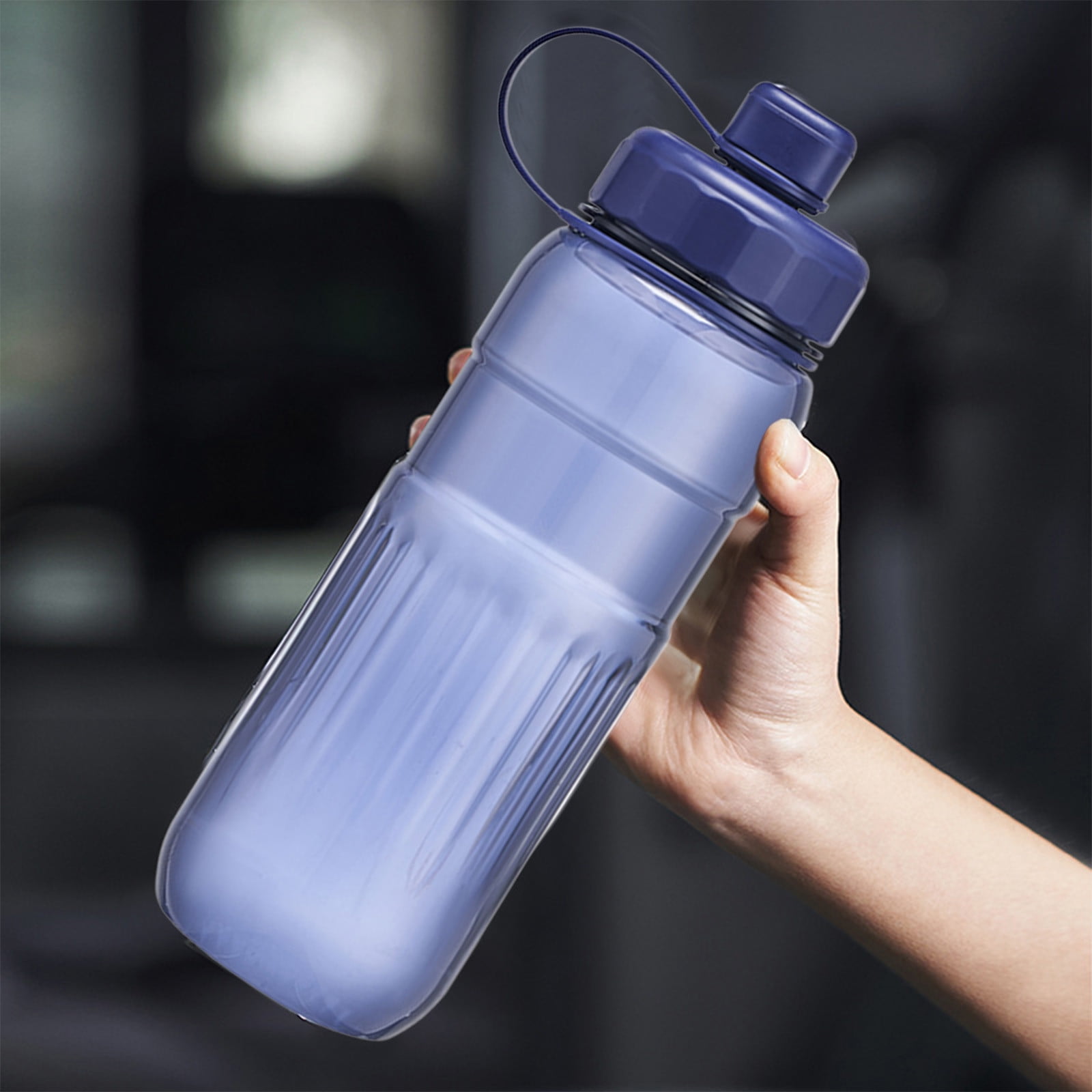 Fmbmuo Water Bottle Blue High Volume Plastic Sports 1L with Carry ...