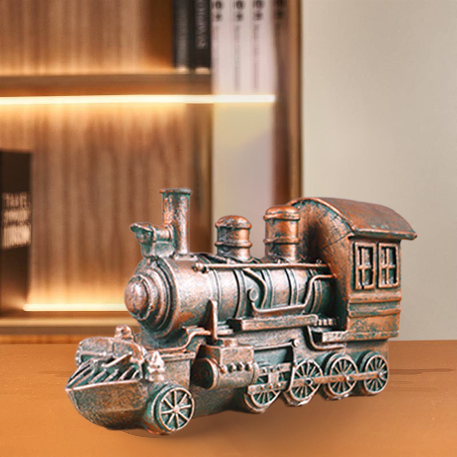 Fmbmuo Wooden Steam Train Model - Retro Locomotive Figurine, Steampunk ...