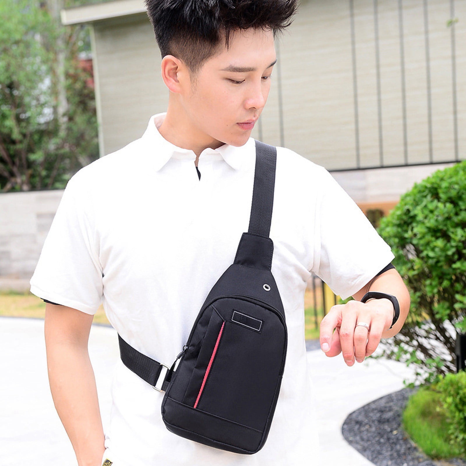 Fmbmuo Zipper Chest Bags Small Multi-Functional Fashion Bags for Men ...