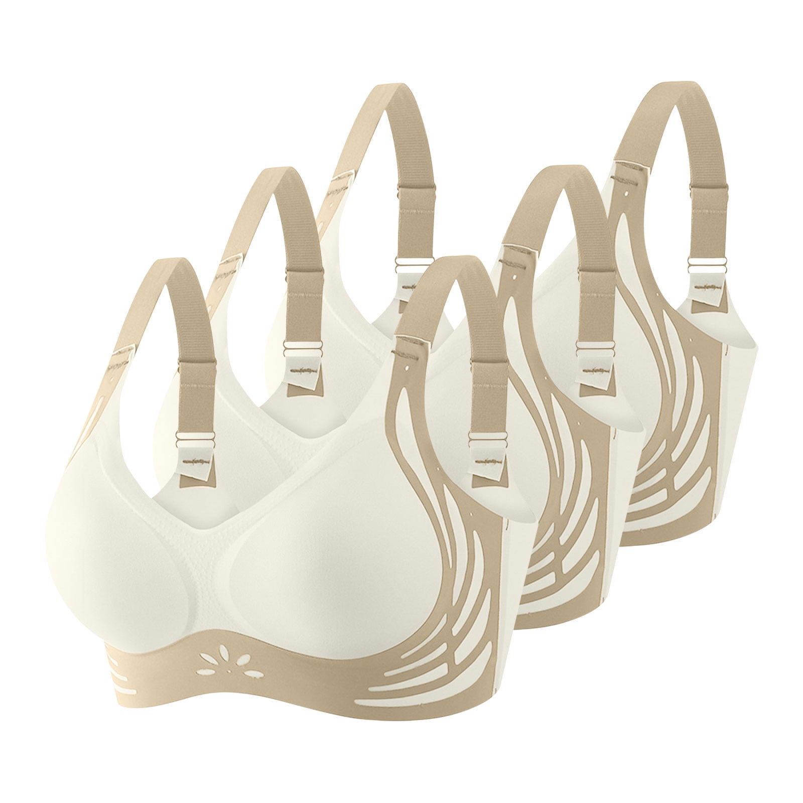 Fmbrln 3pc Womens Seamless Everyday Bra Comfy Breathable Soft Support ...
