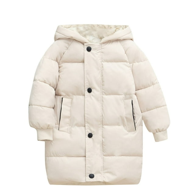 Fmbrln Girls Winter Coat, Full Zip Button Warm Puffer Jacket Windproof ...