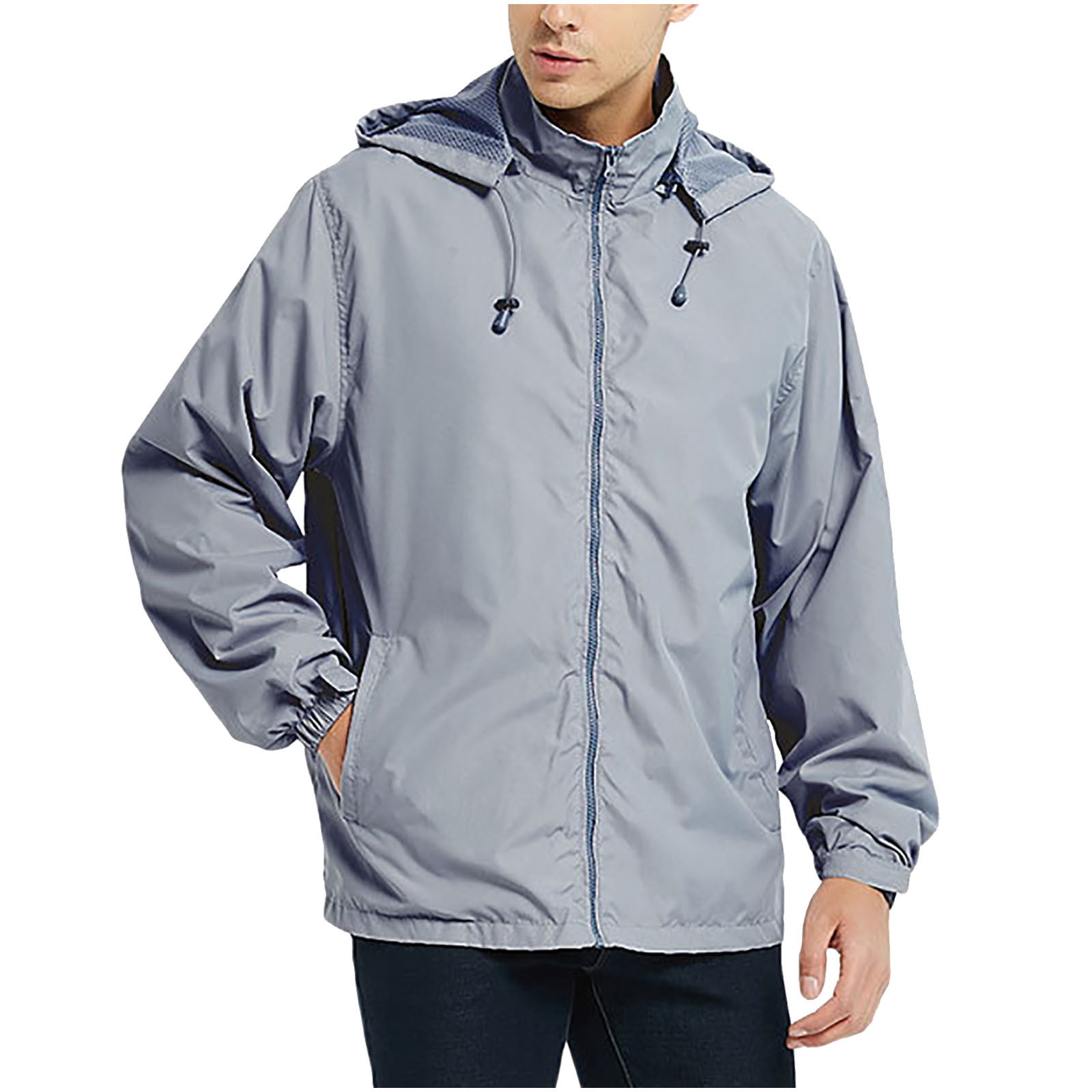 Fmbrln Mens Waterproof Windproof Jacket Casual Long Sleeve Full Zip Up ...