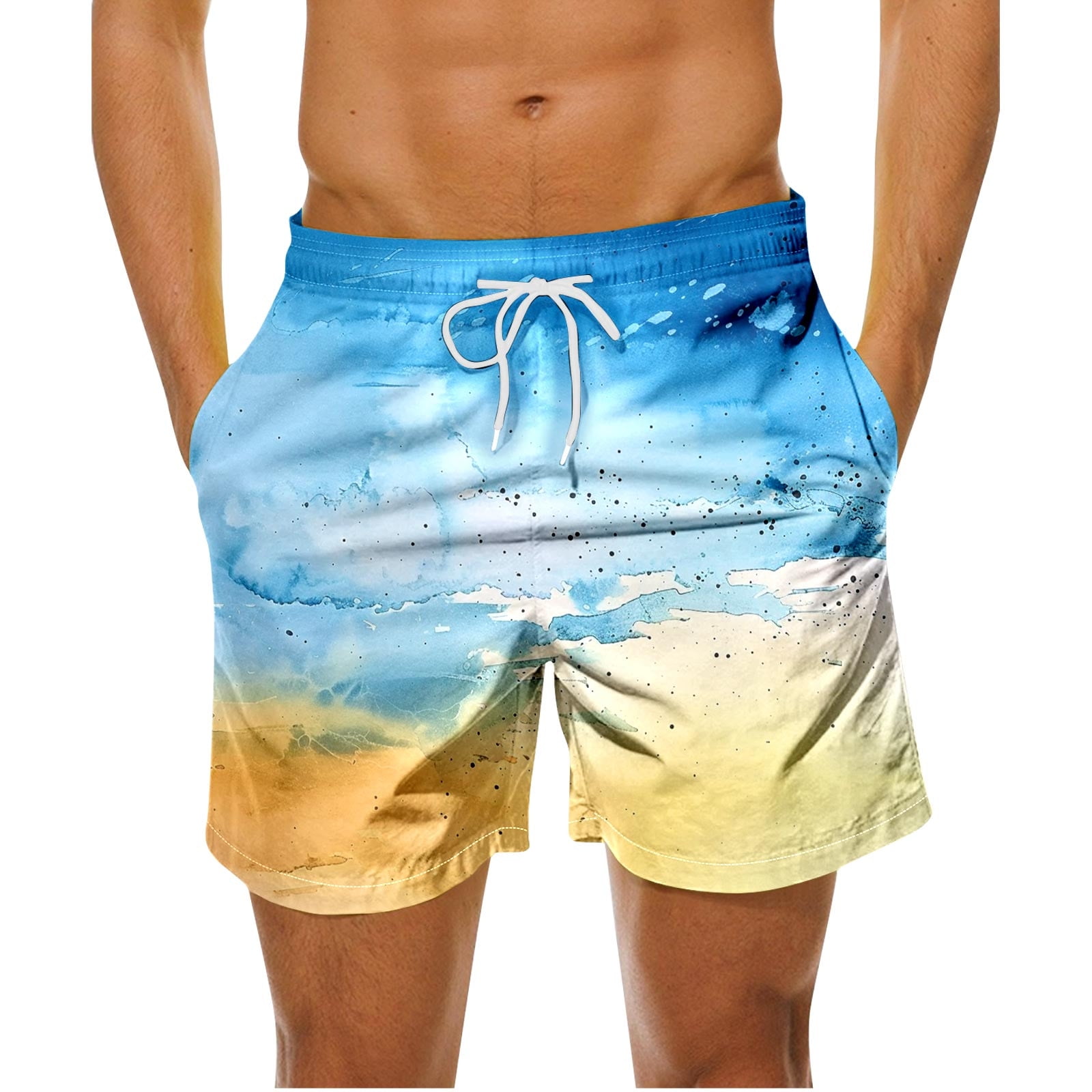 Fmbrln Swim Trunks for Men, Hawaiian Beach Shorts Summer Casual Board ...