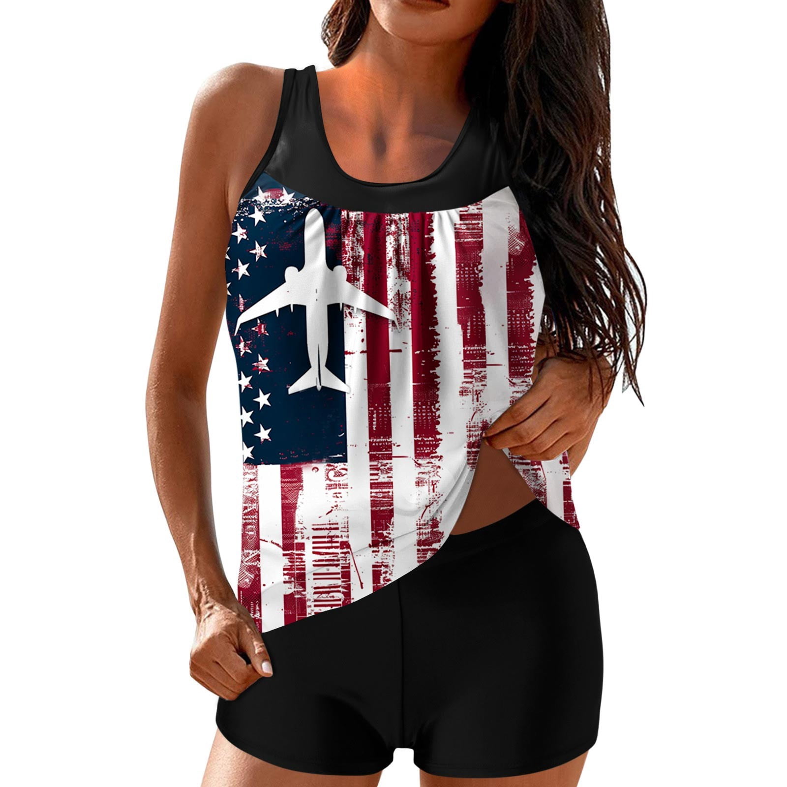 Fmbrln Tankini Swimsuits for Women with Boy Shorts Fashion Independence ...