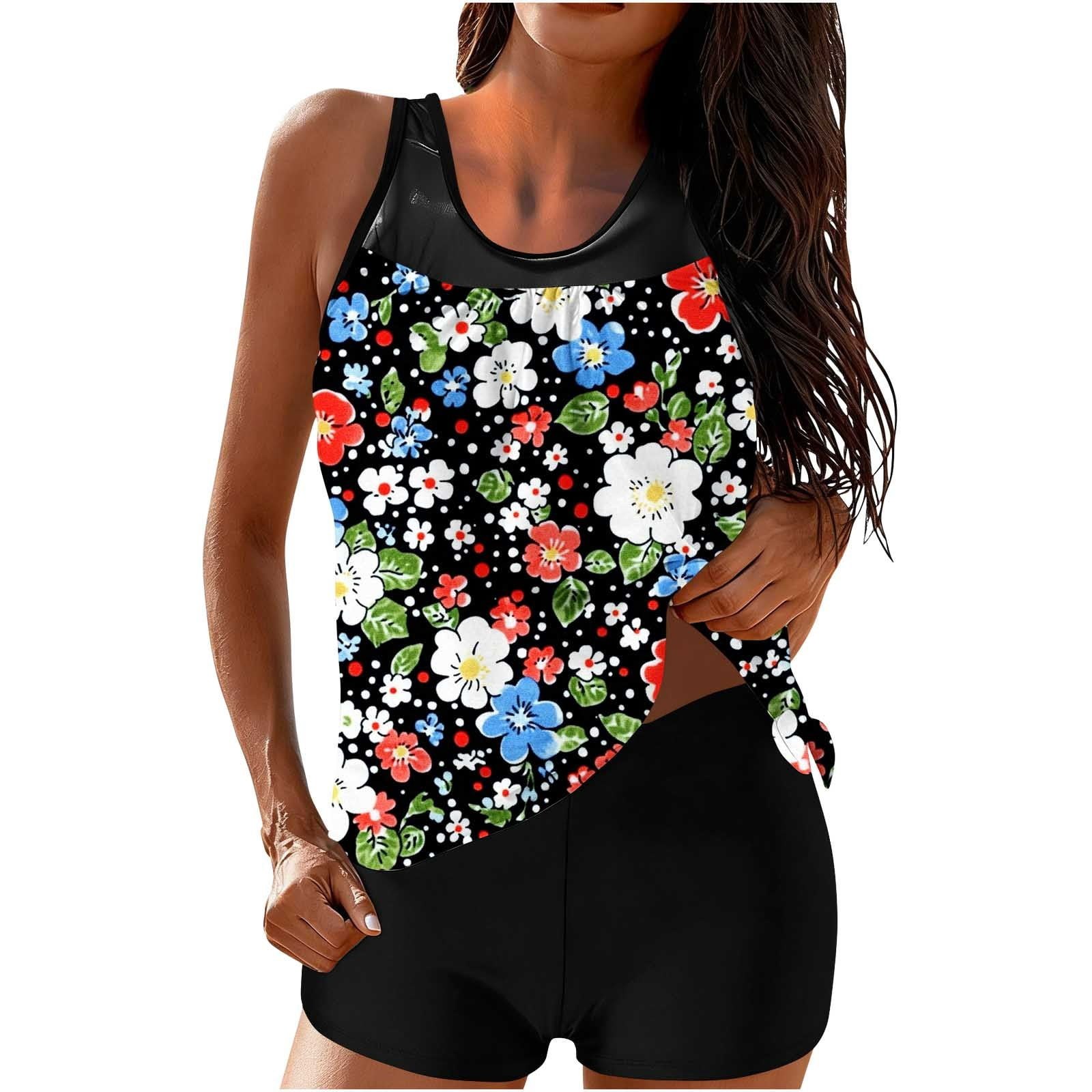 Fmbrln Tankini Swimsuits for Women with Boy Shorts Two Piece Fashion ...