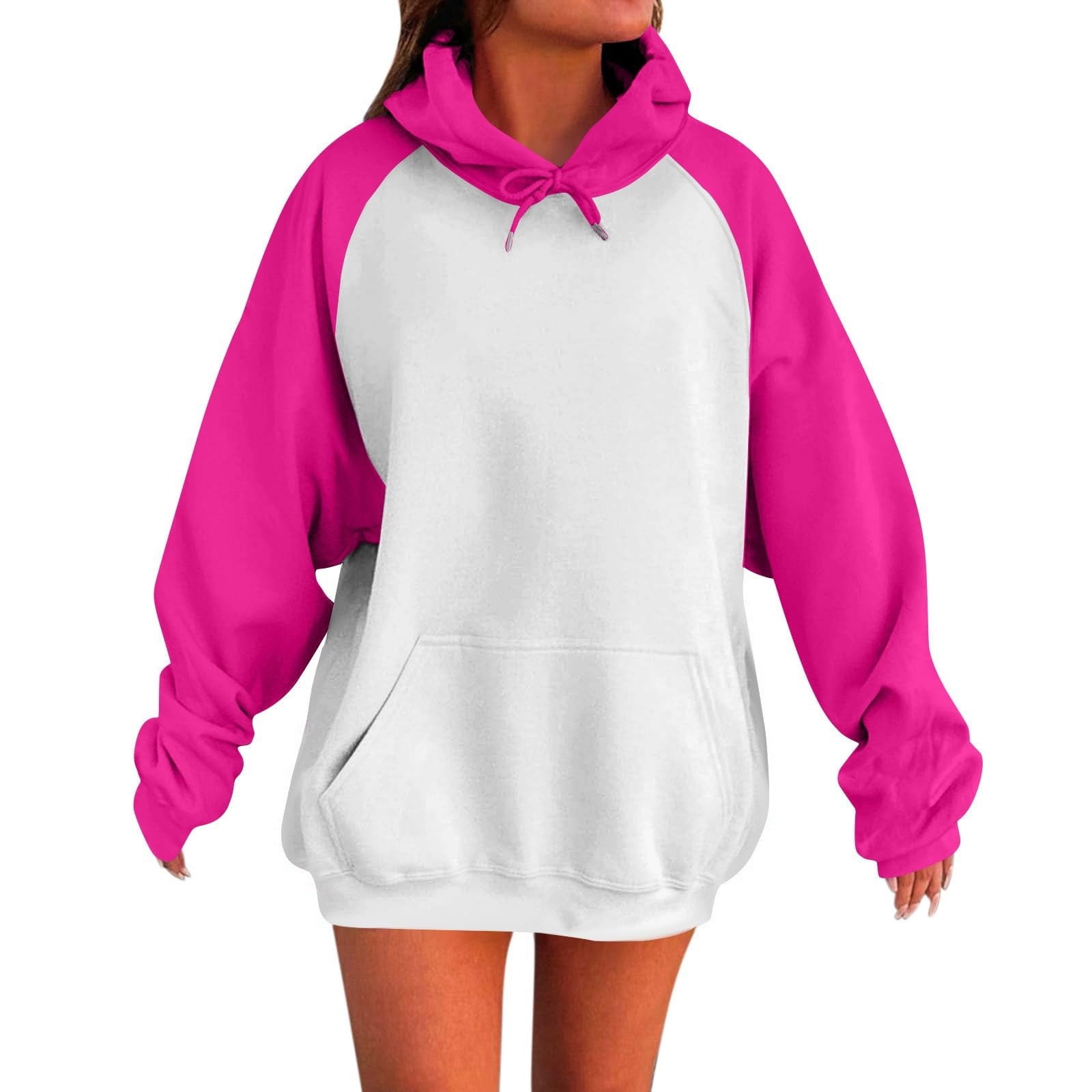 Fmbrln Womens Oversized Color Block Hoodies Fall Winter Fashion Long ...