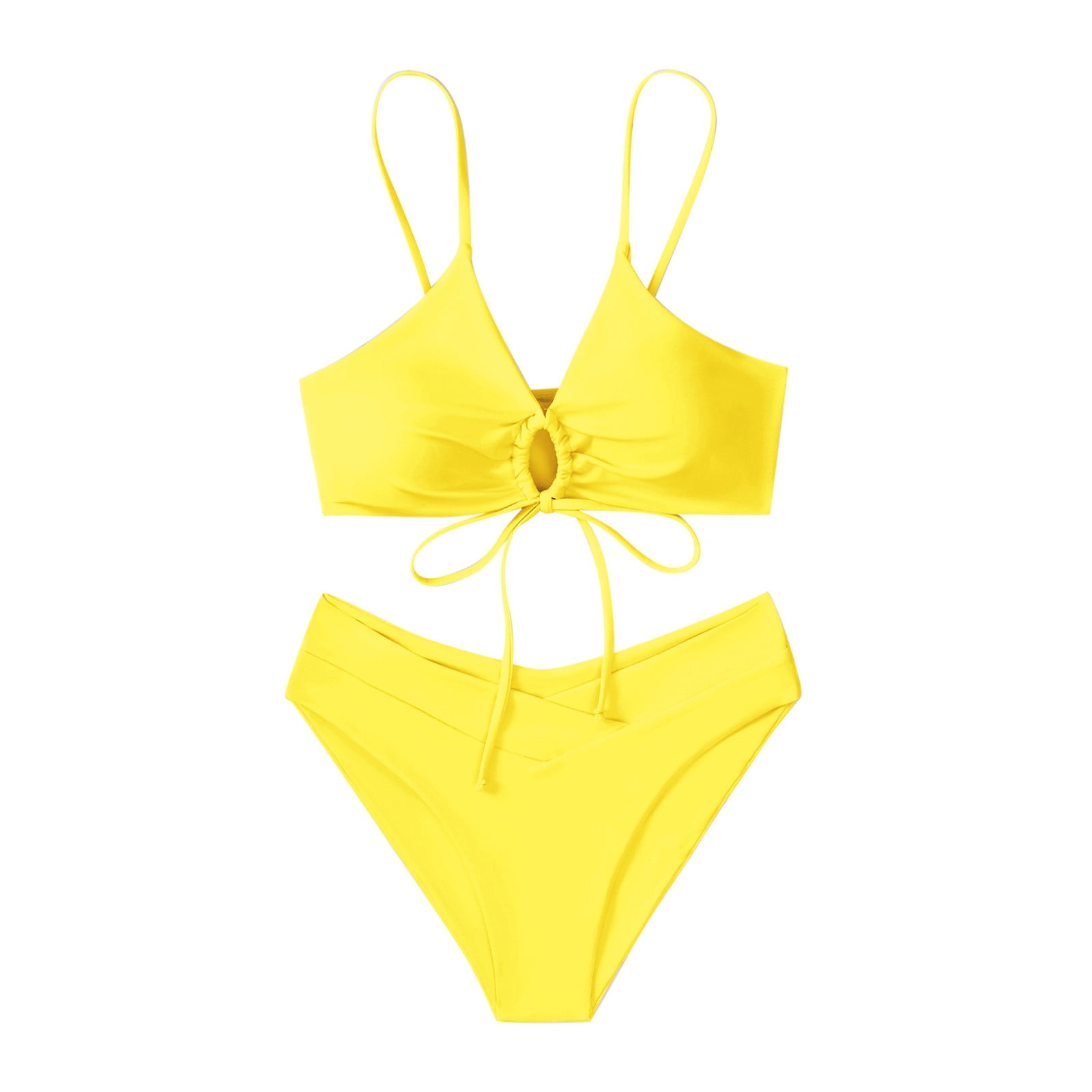 Fmbrln Womens Two Piece Swimsuit Sexy Solid Color swim Sets Built in ...