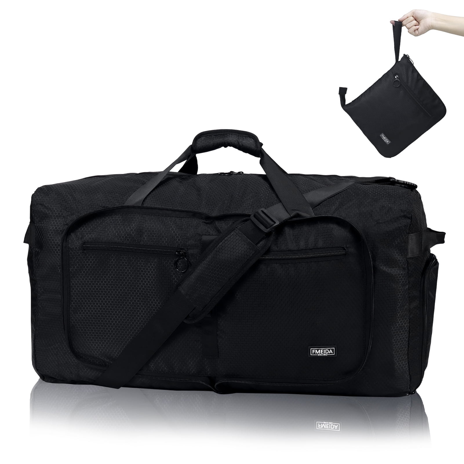 Fmeida 65L Duffle Bag with Shoes Compartment, Foldable Travel Duffel ...