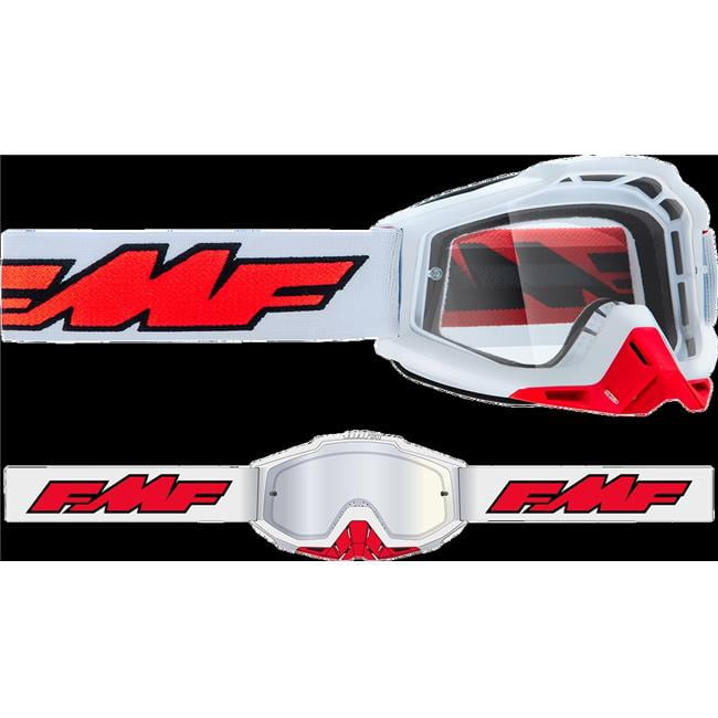 Fmf PowerBomb Rocket Goggles (One Size Fits Most, Rocket White / Clear ...