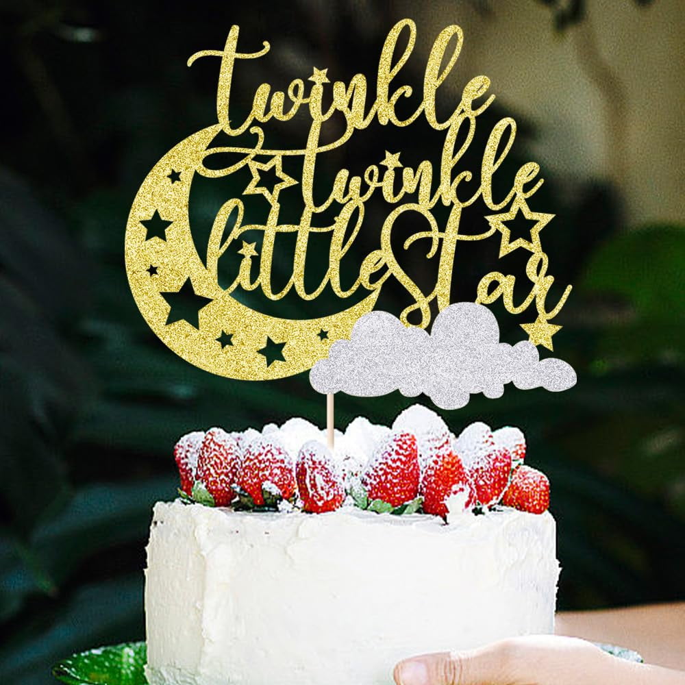 FmiyunEea Twinkle Twinkle FEV6 Little Star Cake Topper - Moon and Star ...