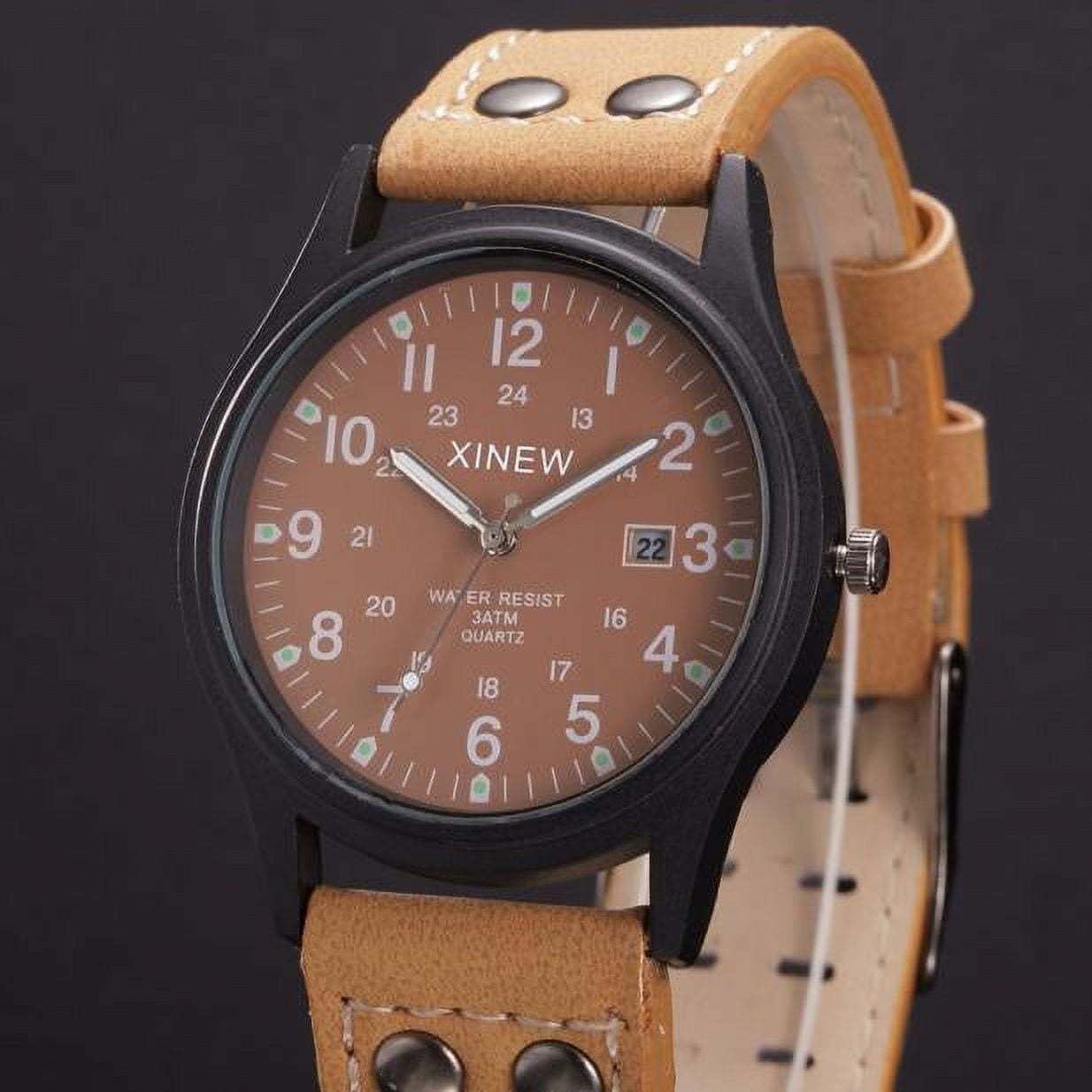 Fmkaul Mens Watch Vintage Classic Waterproof Date Leather Strap Sport ...