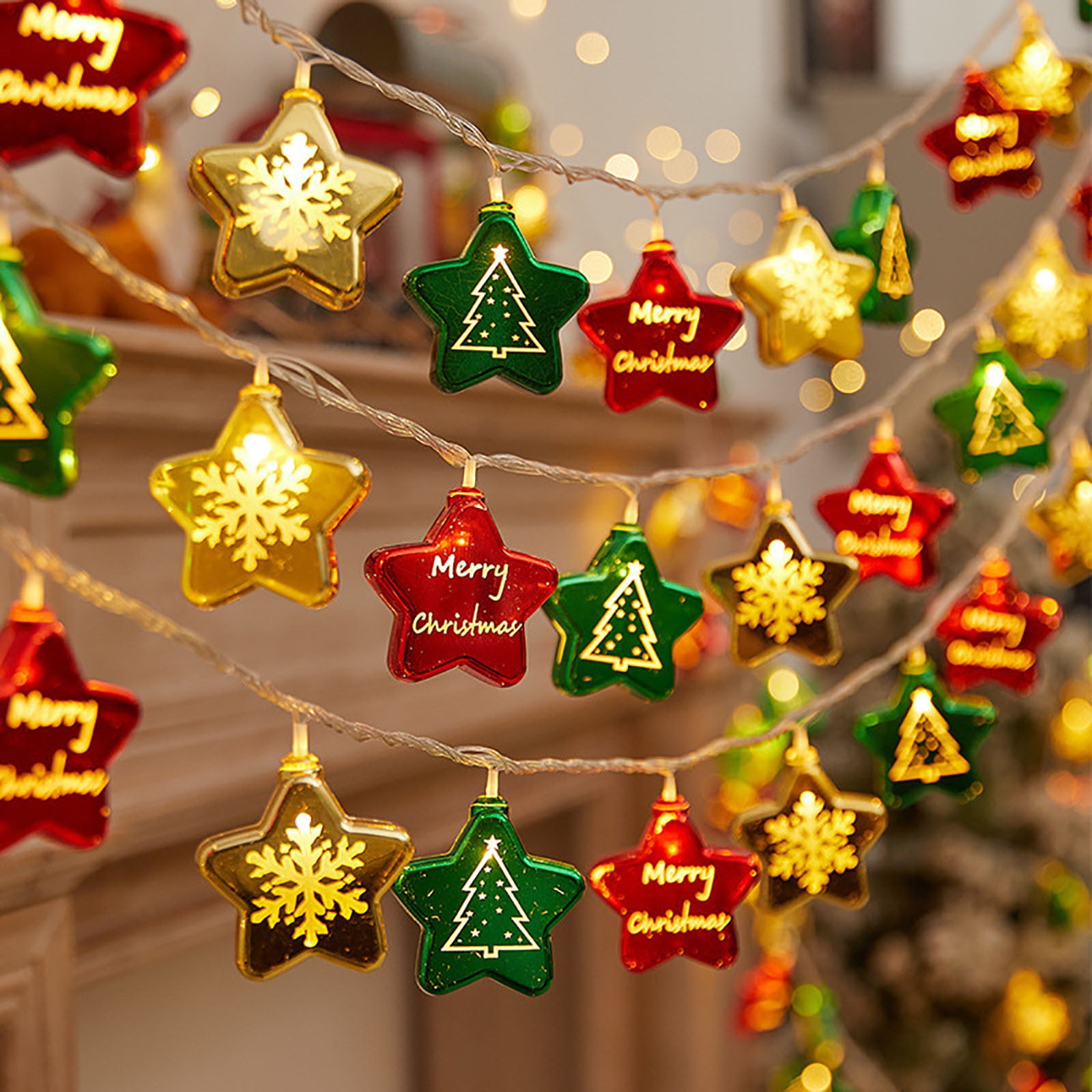 Fmlxio Christmas Decorations 1.5m Christmas LED Strings Of Snowballs On ...
