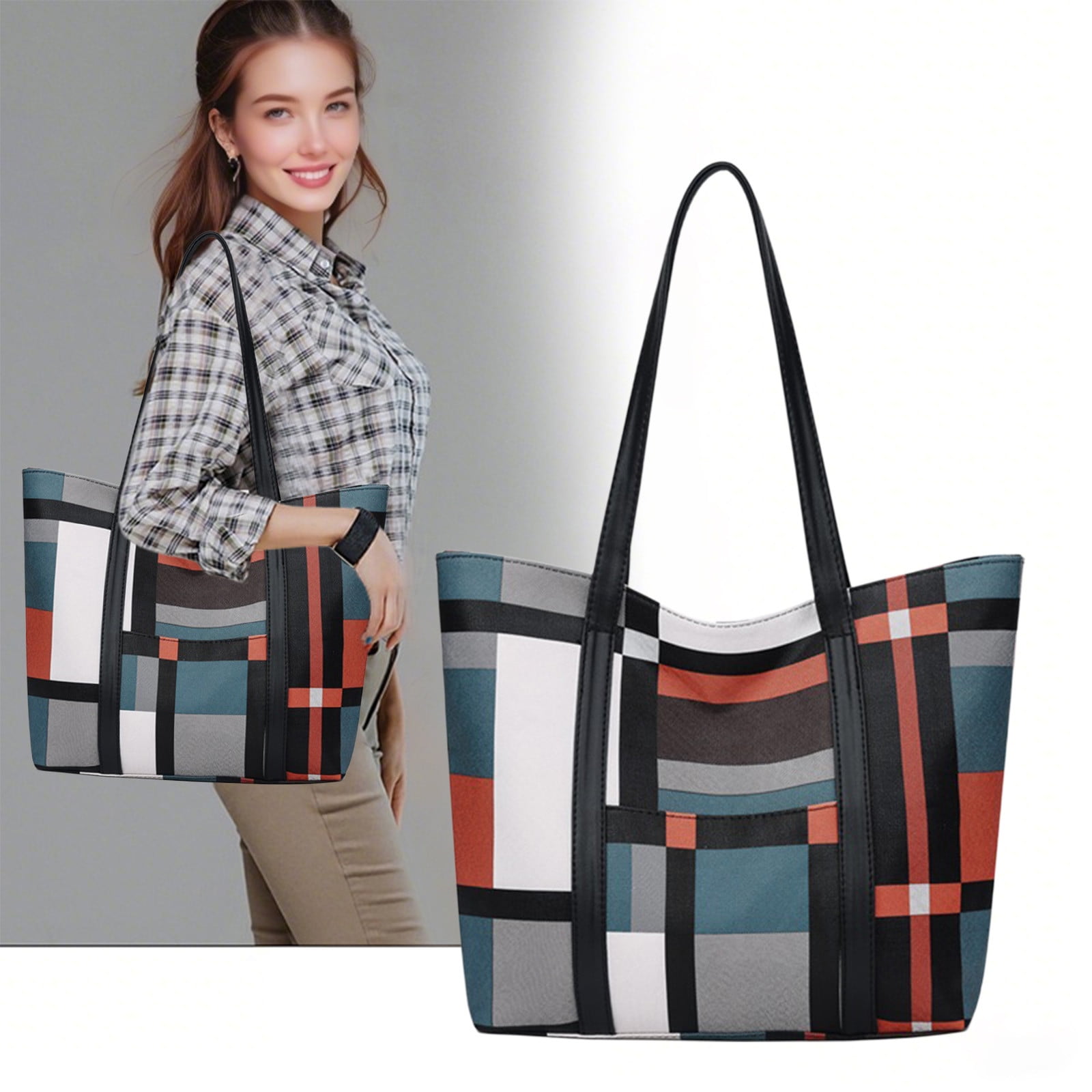 Fmlxio Tote Bag for Women Shoulder Bag Ladies Zipper Tote Purses for ...