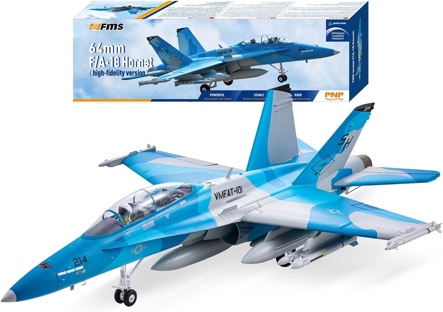 Fms Rc Jets 64mm F-18（SIM） Hornet EDF Fighter Jet Rc Airplanes for ...