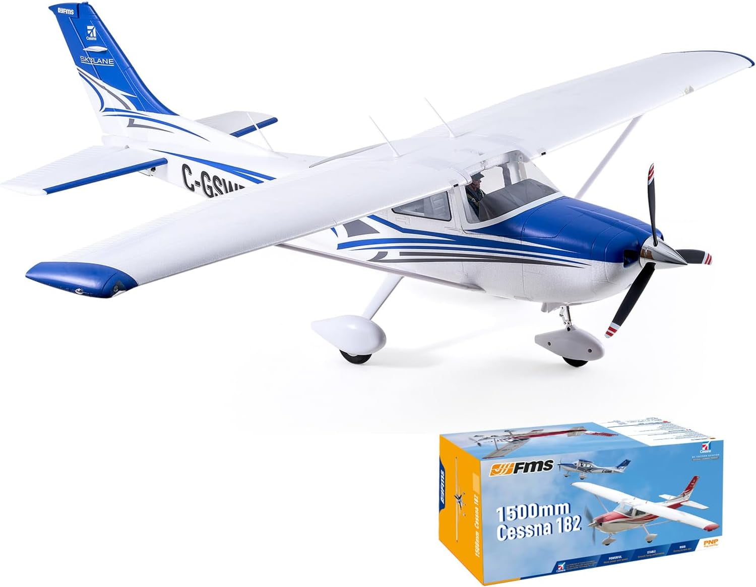 FMS 1500MM Cessna 182 RC Plane for Adults, 6 Channel Electric Model Kit ...