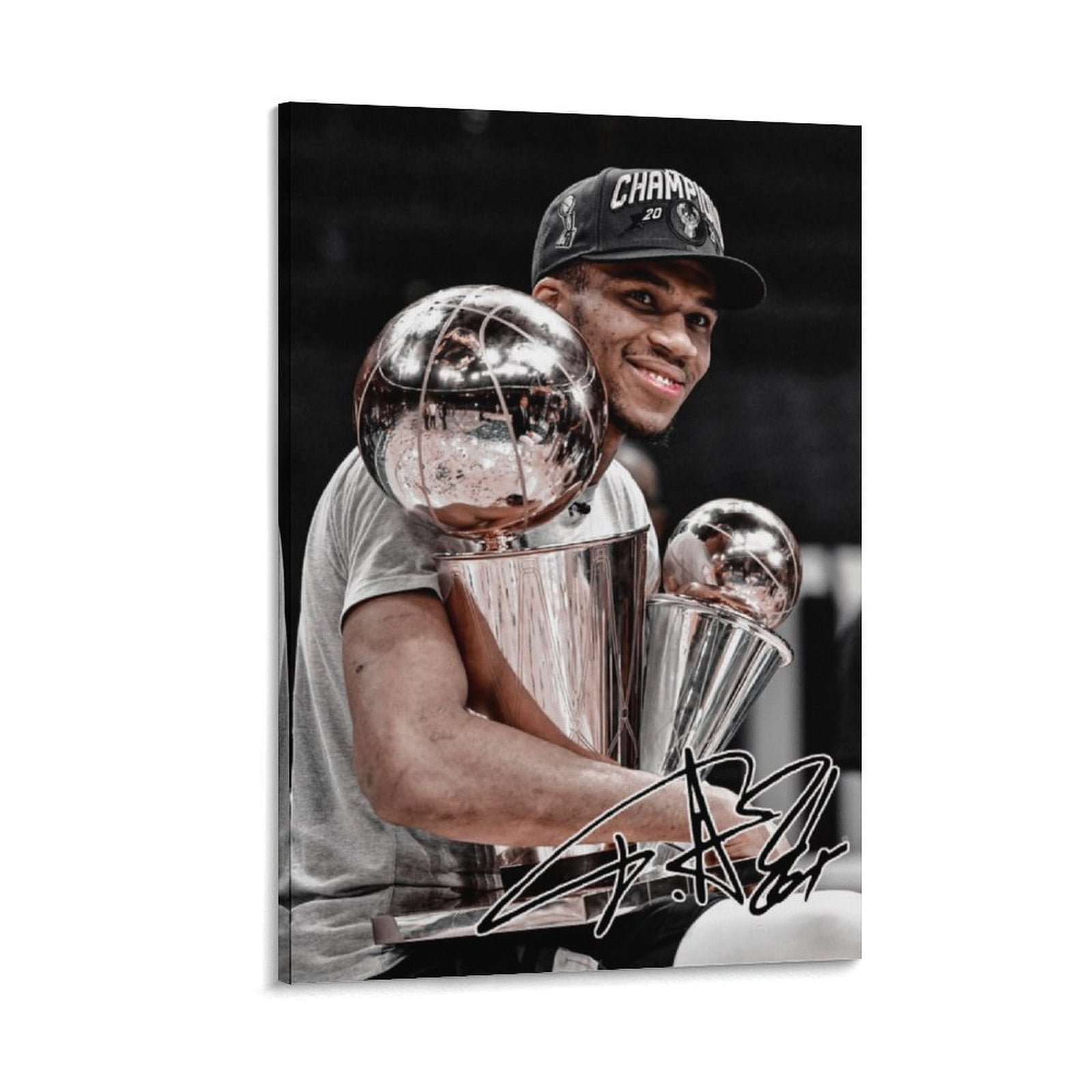 Fmvp Giannis Antetokounmpo Greek Freak Signed Poster Home Decor Poster Wall Art Hanging Picture ...