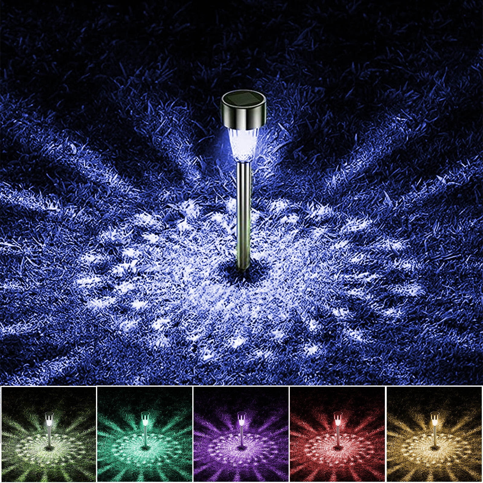 Fmxomd 10Pcs Solar Lights Outdoor Water-Resitant LED Lighting Solar ...