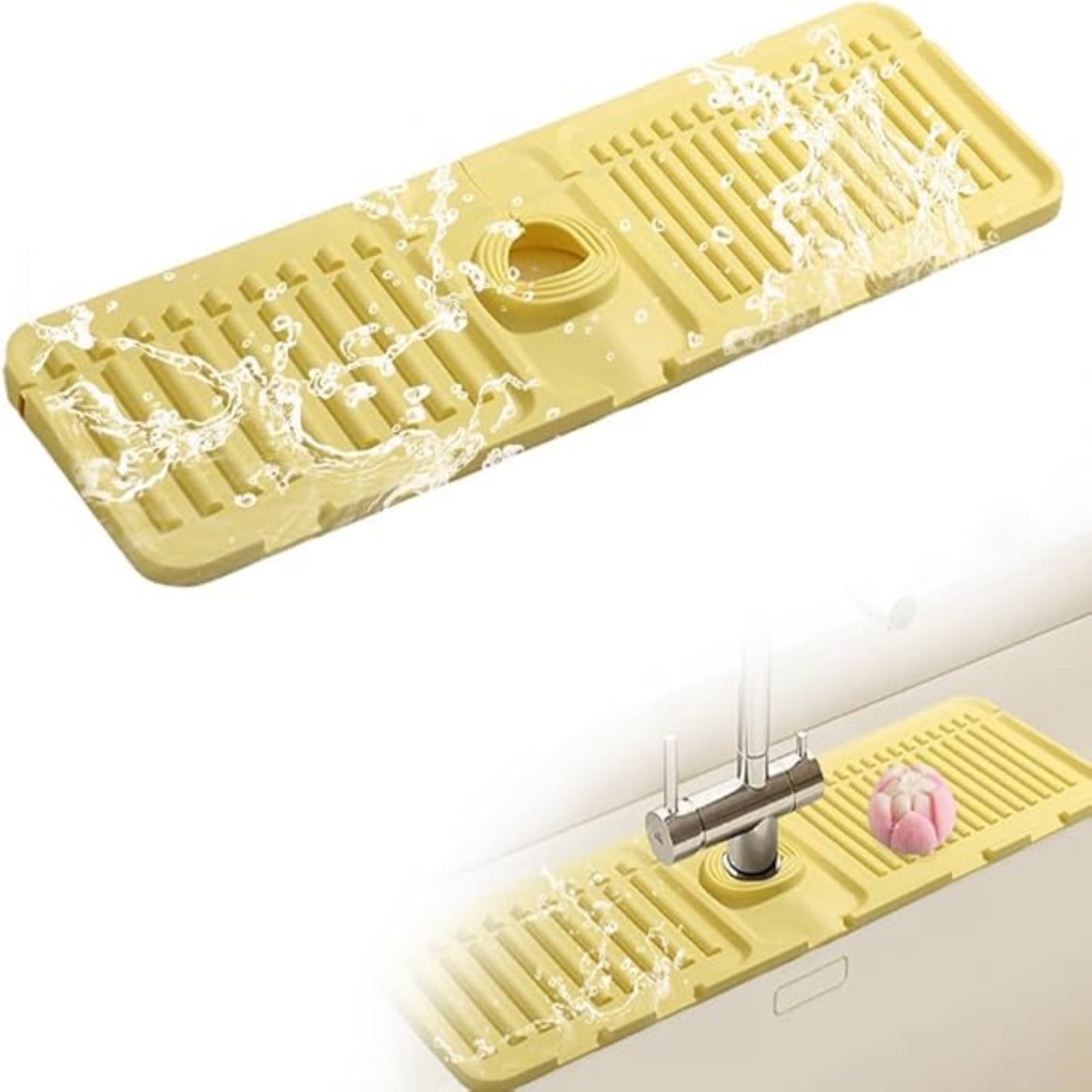 Fmxomd 15.5x4.5in Splash Guard for Kitchen Sink Area,Silicone Faucet ...