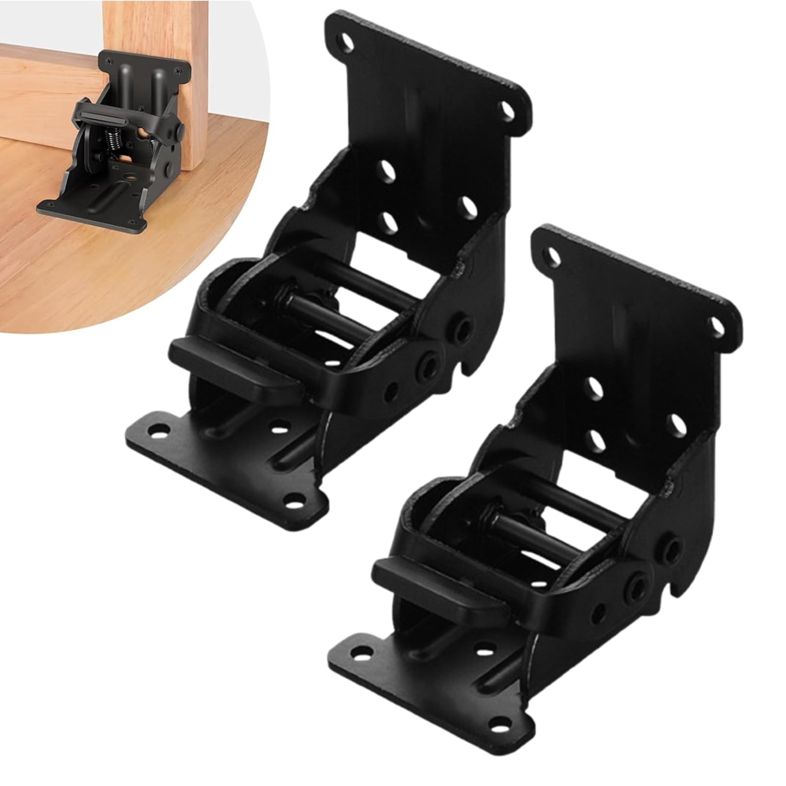 Fmxomd 2 Pack Folding Brackets for Table Bed Leg Feet, Self-Lock Hinge ...